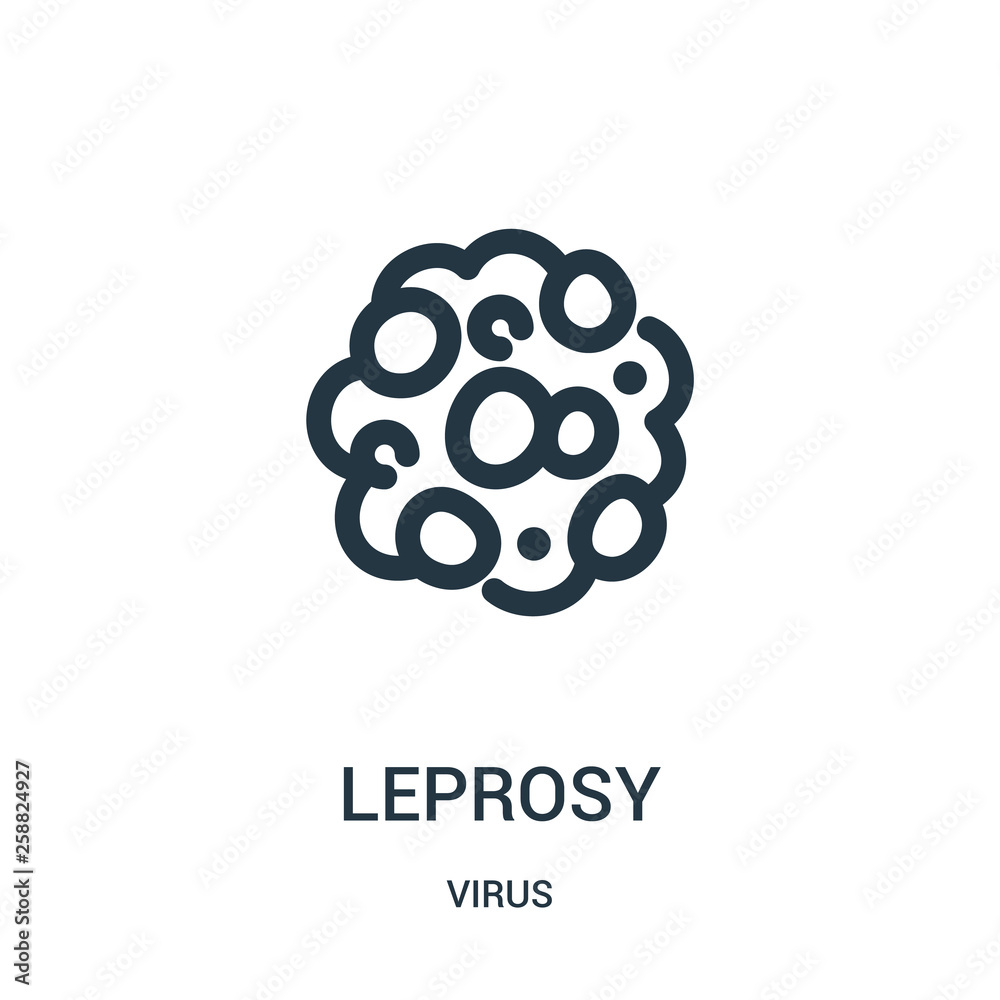 leprosy icon vector from virus collection. Thin line leprosy outline ...