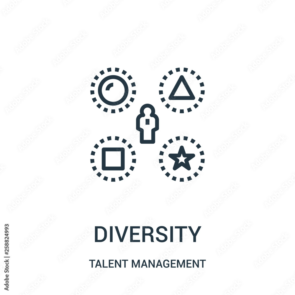 diversity icon vector from talent management collection. Thin line ...
