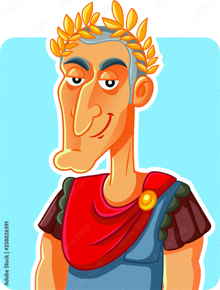 Julius Caesar Roman Emperor Vector Caricature Stock Vector | Adobe Stock