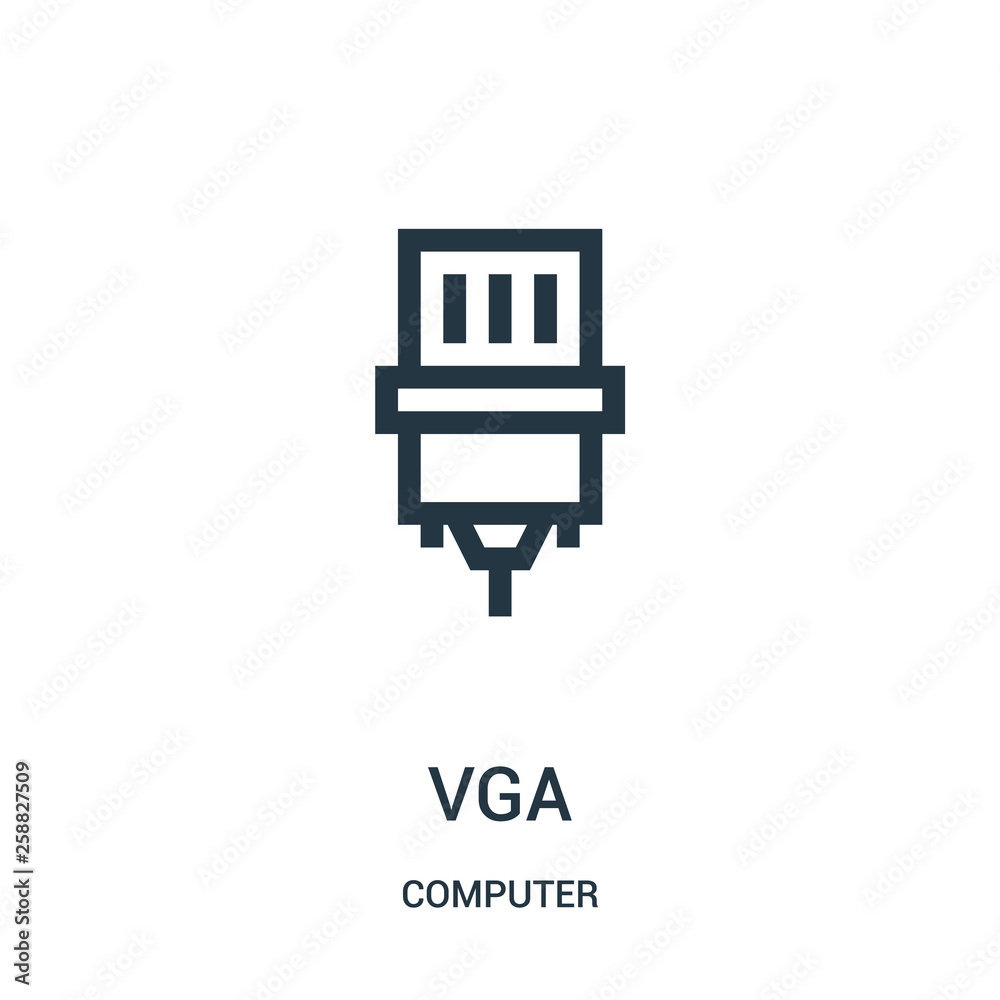 vga icon vector from computer collection. Thin line vga outline icon ...