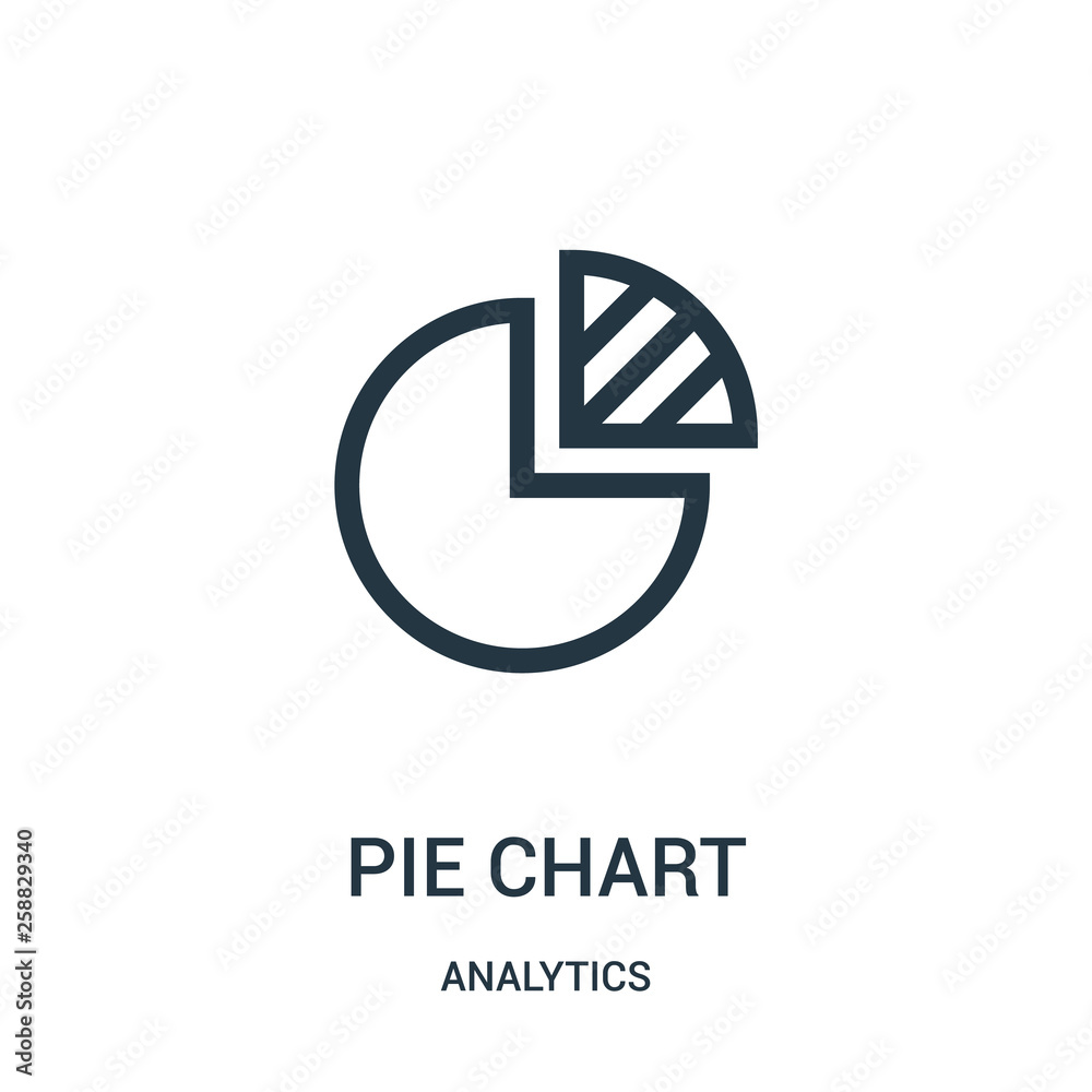 pie chart icon vector from analytics collection. Thin line pie chart ...