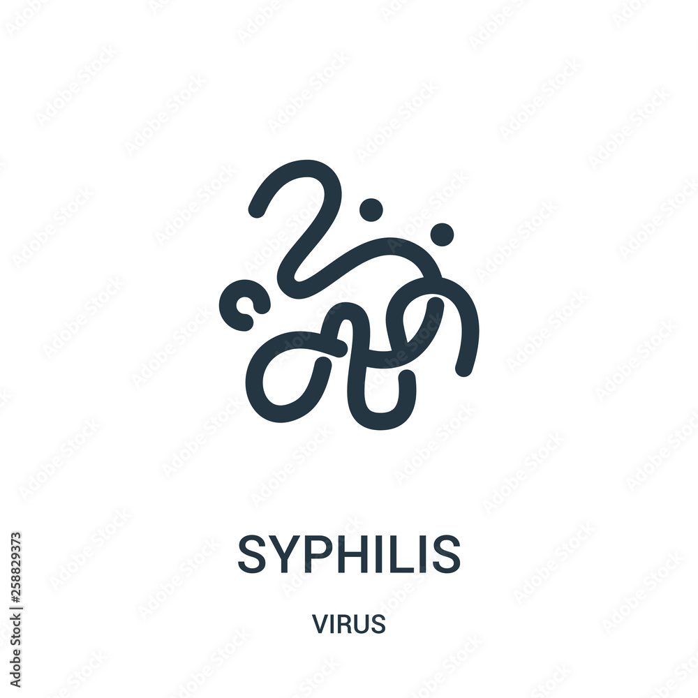 syphilis icon vector from virus collection. Thin line syphilis outline ...