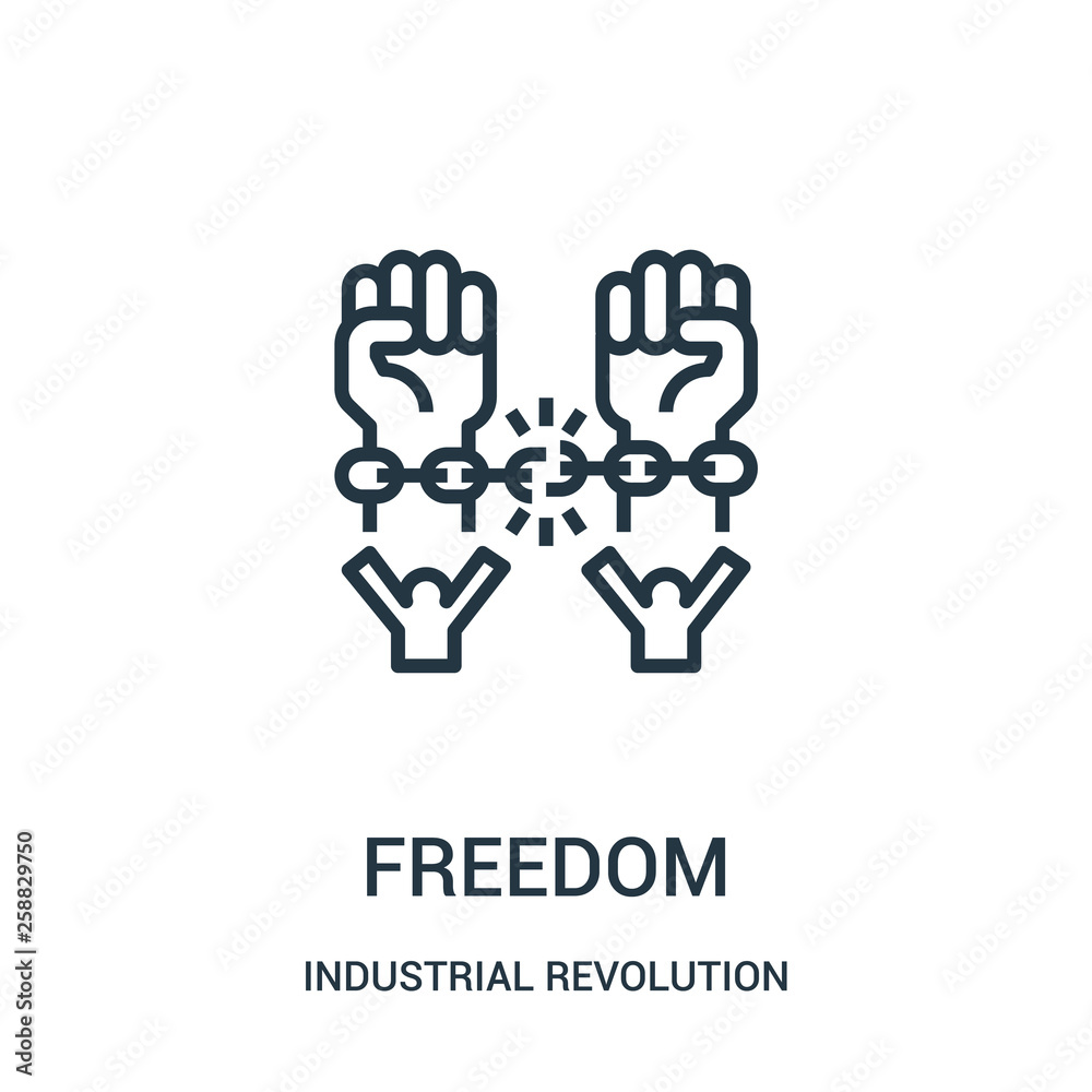 freedom icon vector from industrial revolution collection. Thin line ...