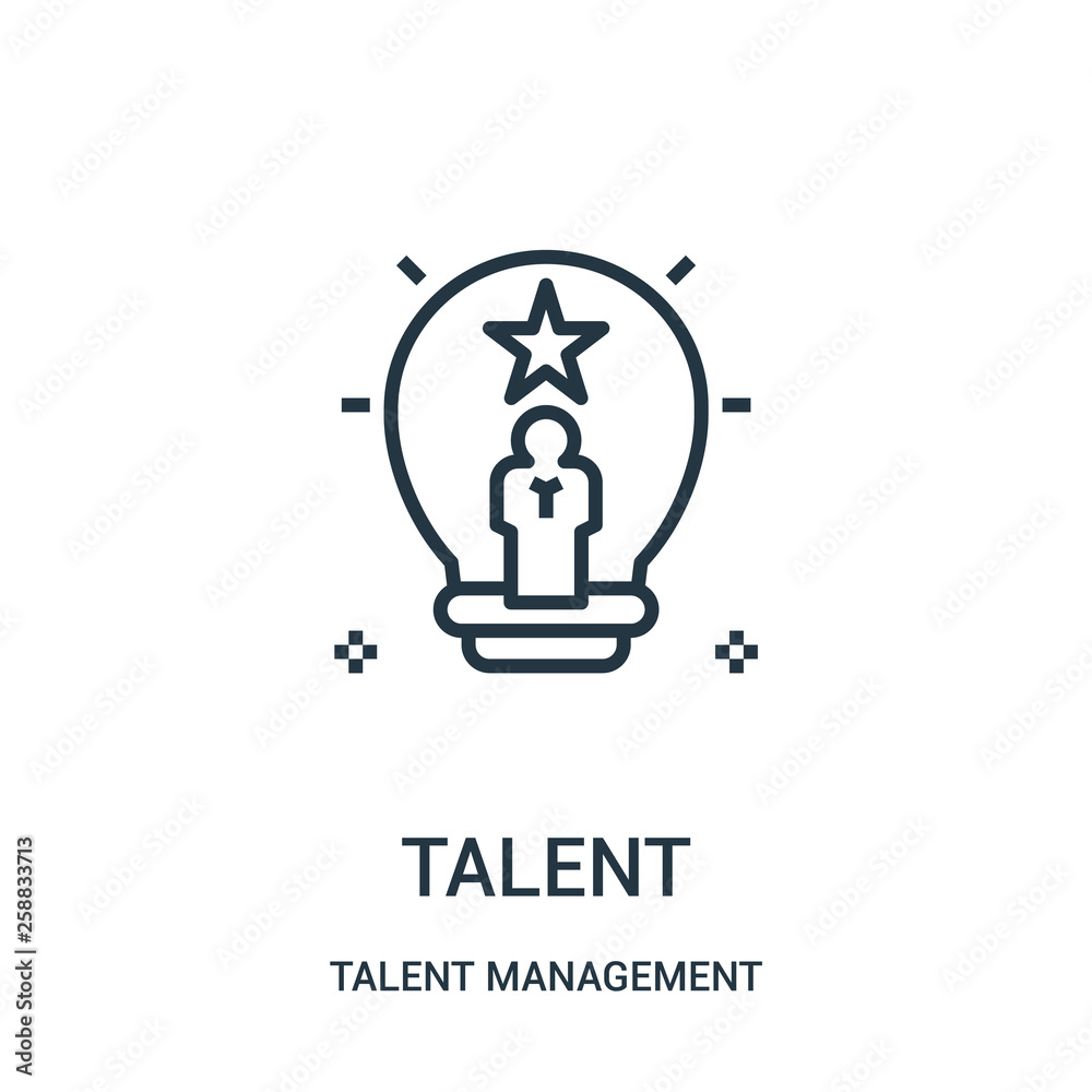 talent icon vector from talent management collection. Thin line talent ...