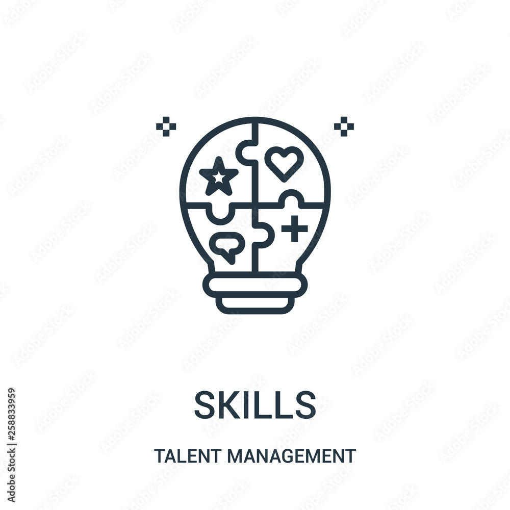 skills icon vector from talent management collection. Thin line skills ...