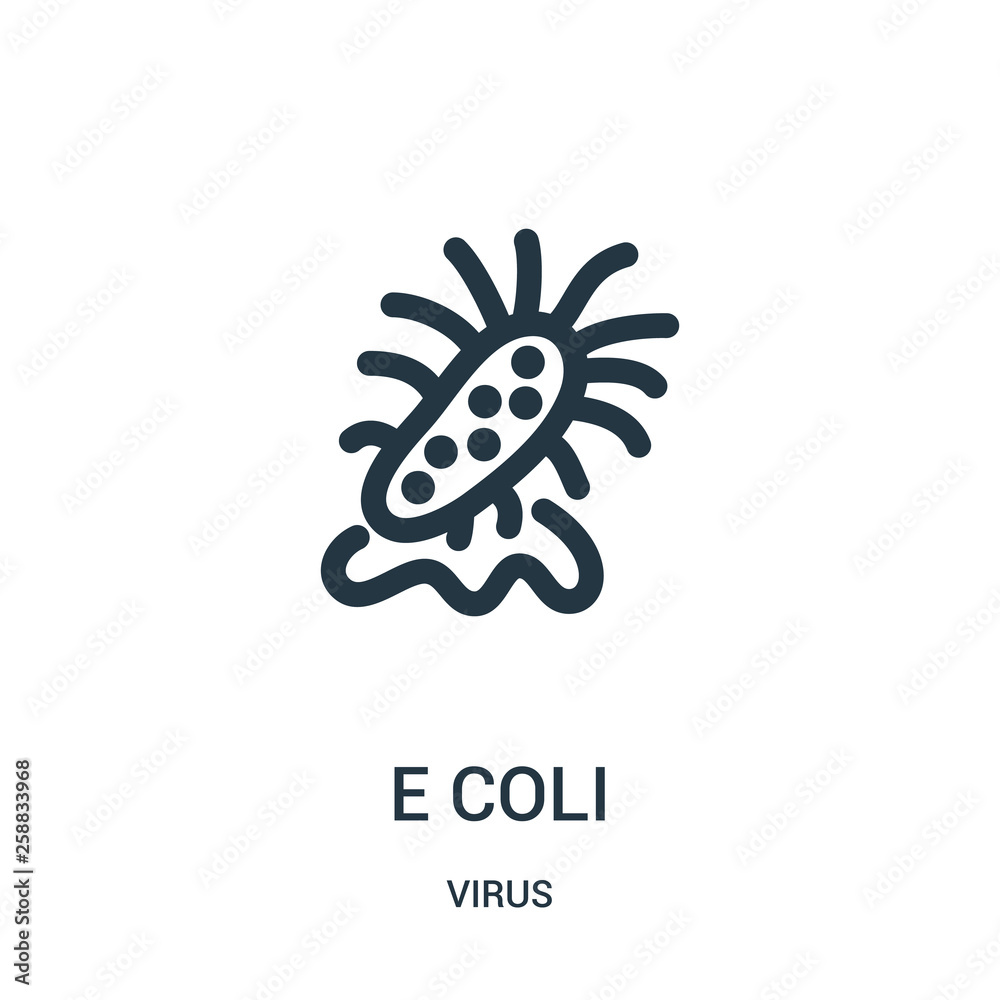 e coli icon vector from virus collection. Thin line e coli outline icon ...