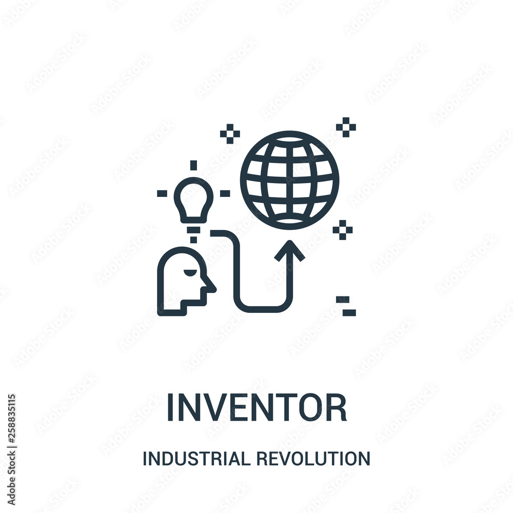 inventor icon vector from industrial revolution collection. Thin line ...