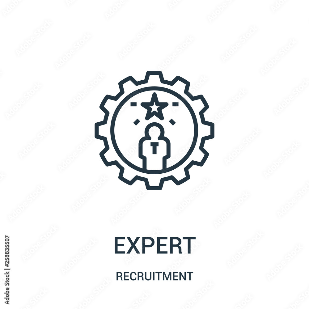 expert icon vector from recruitment collection. Thin line expert ...