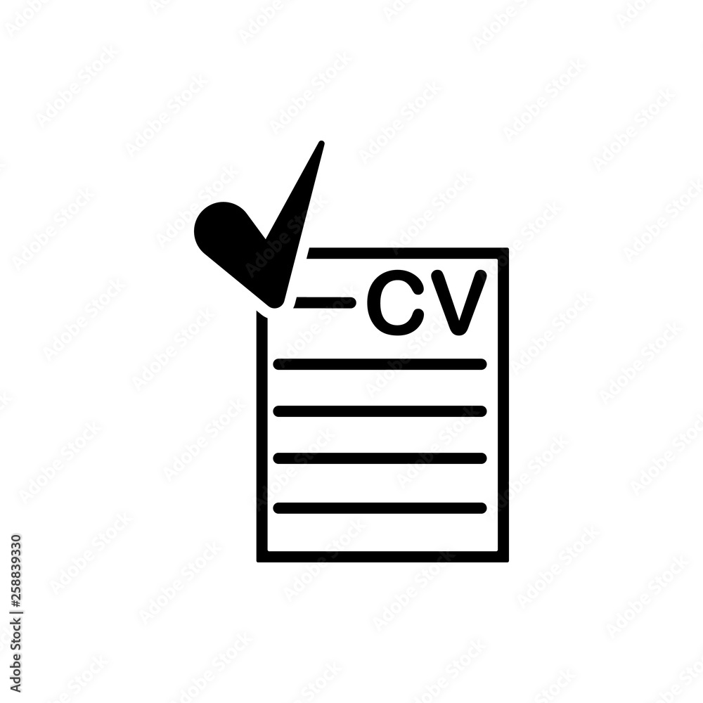 CV, document, job, work, search. Element of minimalistic icon for ...