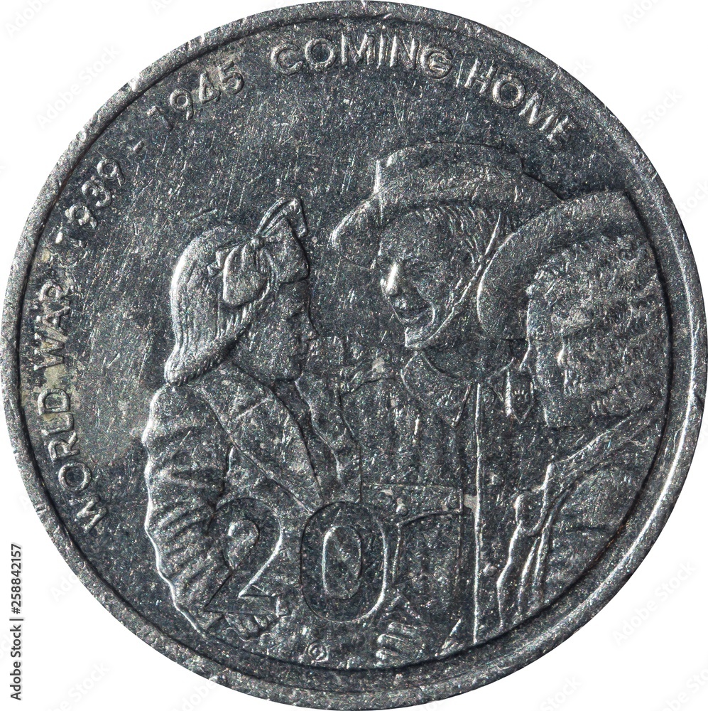 Australian twenty-cent coin Commemorating the 60th anniversary of the ...