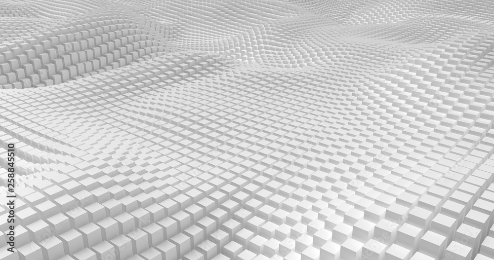 Cube Wave Abstract -White- 3D Motion Graphics Design 8K Stock-Illustration | Adobe Stock