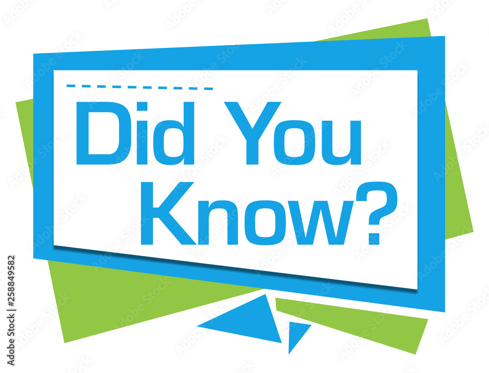 Did You Know Green Blue Squares Triangles Text Stock Illustration ...