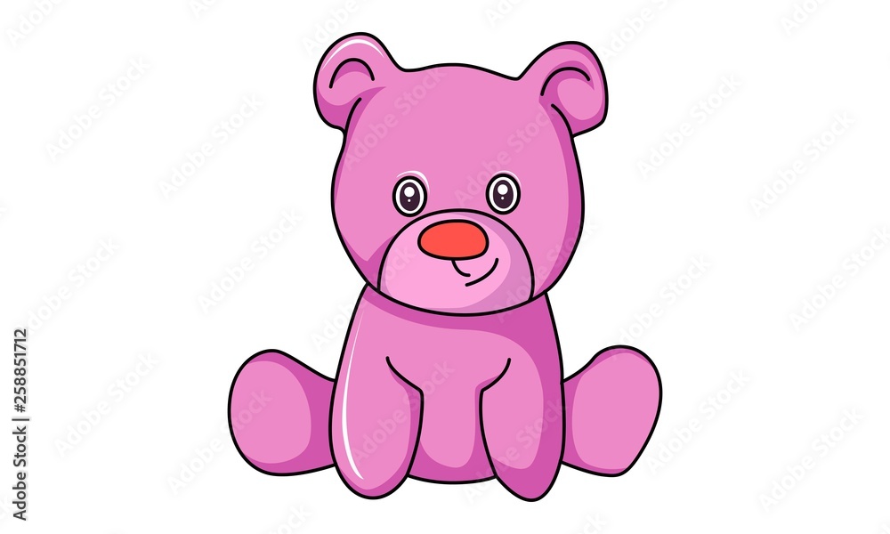 Pink Teddy Bear Art