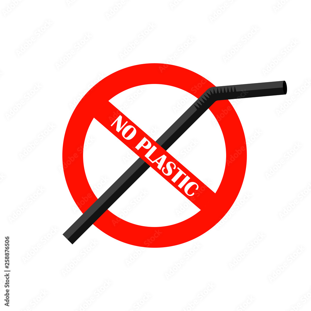 Plastic drinking straw. No plastic. Pollution problem. Environmental ...