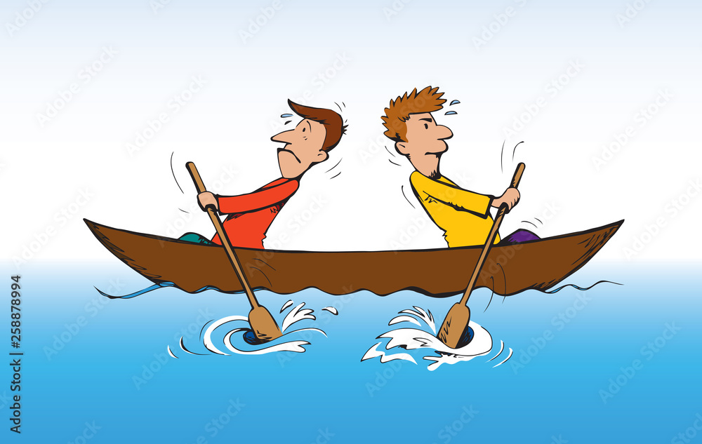 Row in different directions. Vector drawing Stock Vector | Adobe Stock