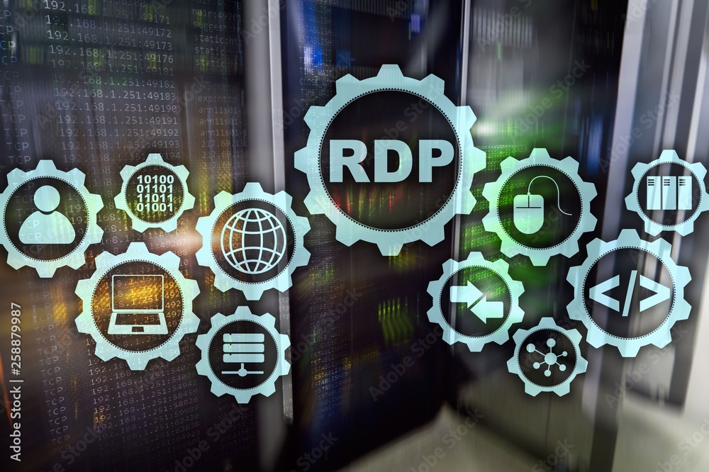 RDP Remote Desktop Protocol. Terminal Services. Server background ...