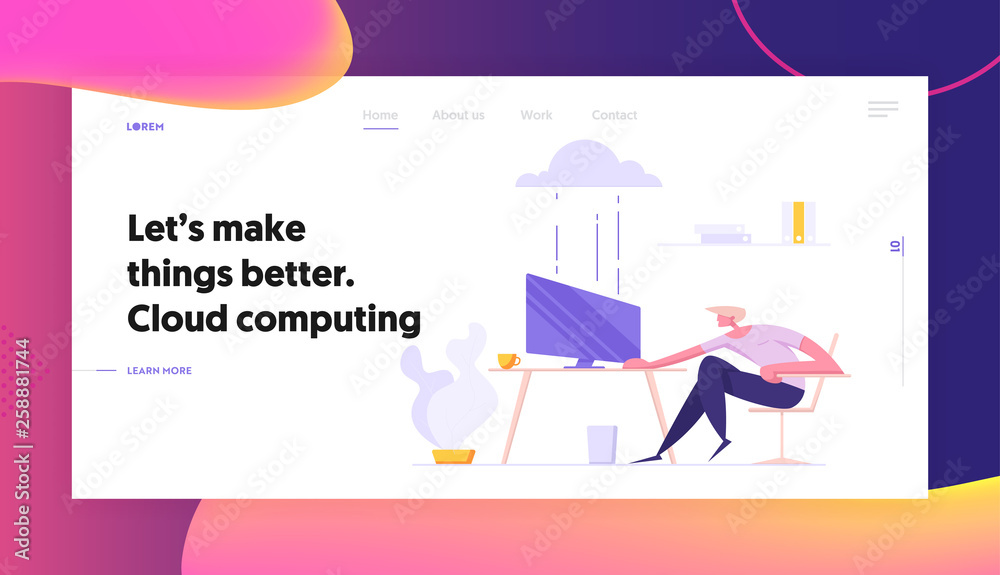 Business Cloud Storage Datacenter Computing Concept with Businessman ...