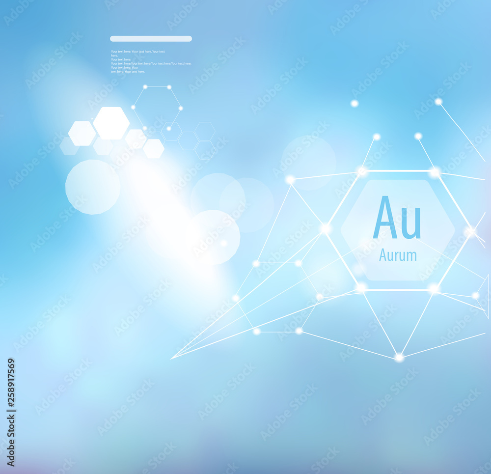 Gold (aurum). The chemical element in the periodic table. vector de ...