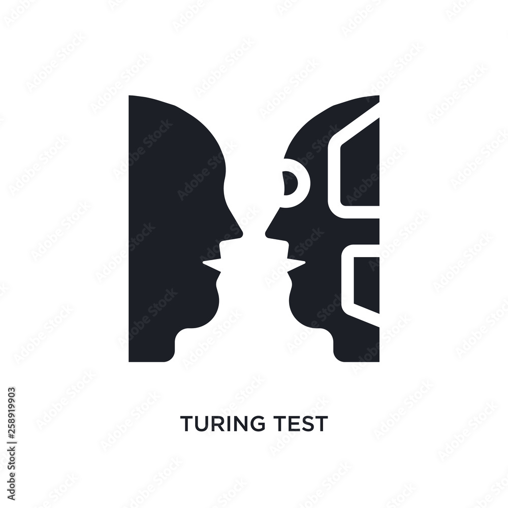black turing test isolated vector icon. simple element illustration ...