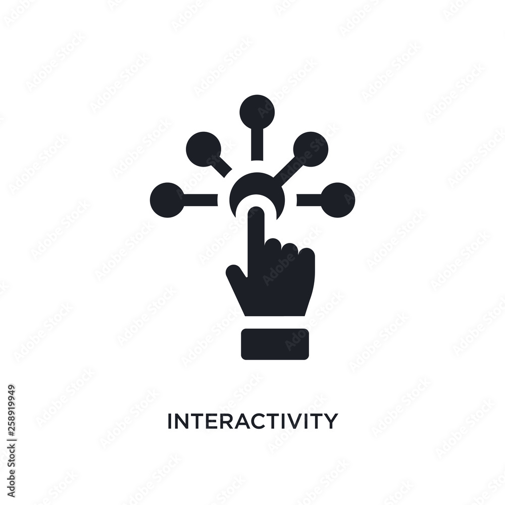black interactivity isolated vector icon. simple element illustration ...