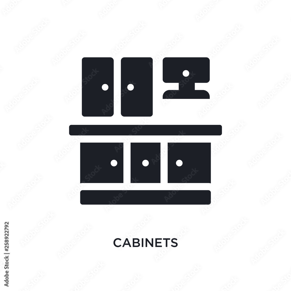 black cabinets isolated vector icon. simple element illustration from ...