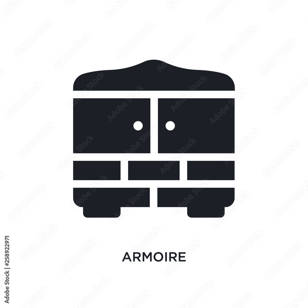 Stockvector black armoire isolated vector icon. simple element ...