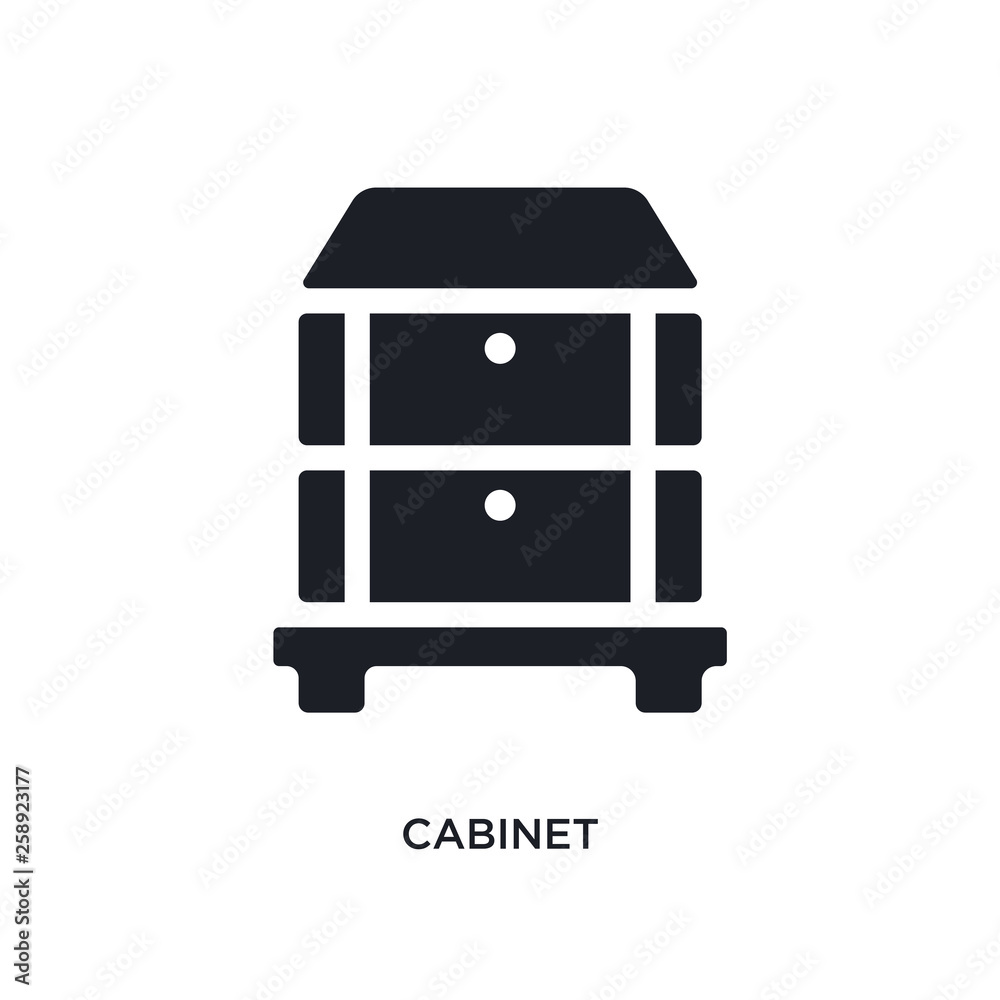black cabinet isolated vector icon. simple element illustration from ...