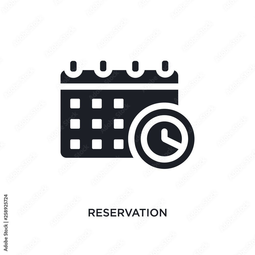 black reservation isolated vector icon. simple element illustration ...