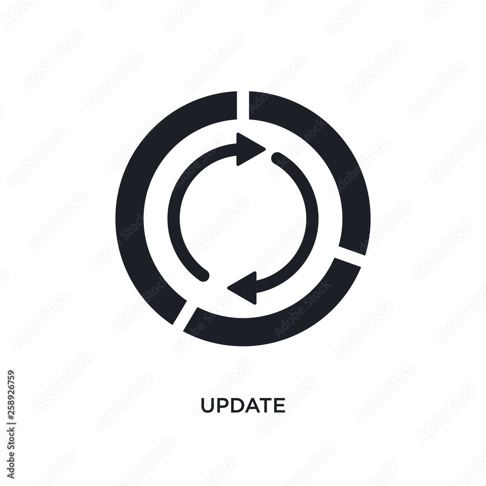 black update isolated vector icon. simple element illustration from ...