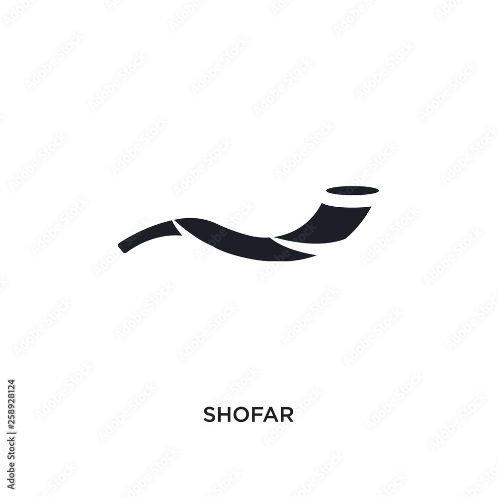 black shofar isolated vector icon. simple element illustration from ...