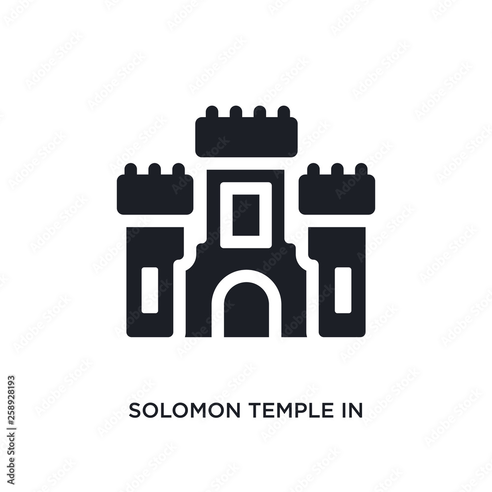 black solomon temple in jerusalem isolated vector icon. simple element ...