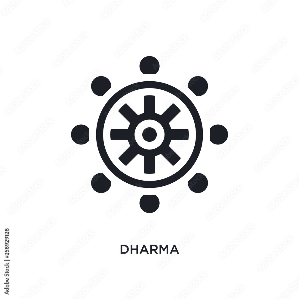 black dharma isolated vector icon. simple element illustration from ...