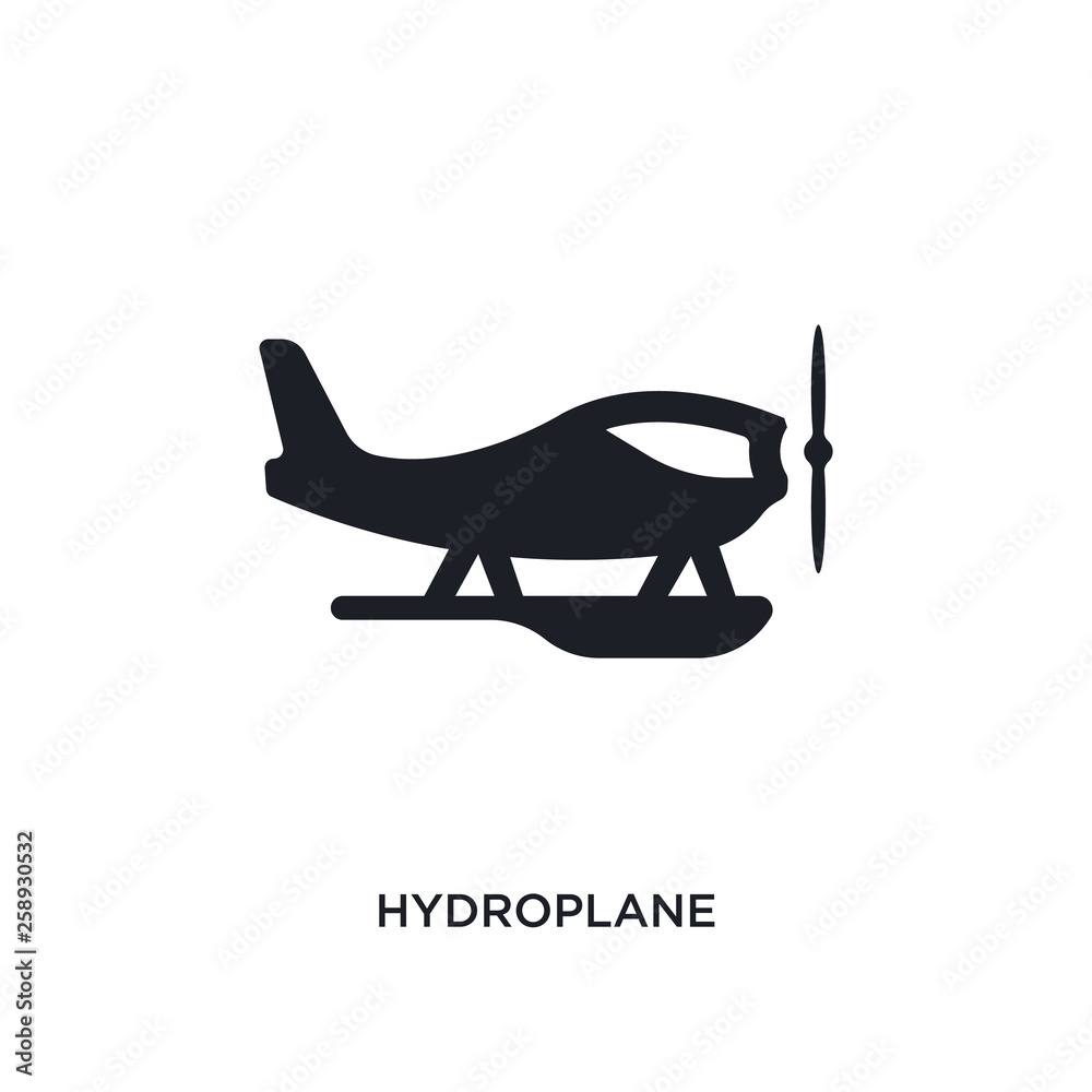 black hydroplane isolated vector icon. simple element illustration from ...