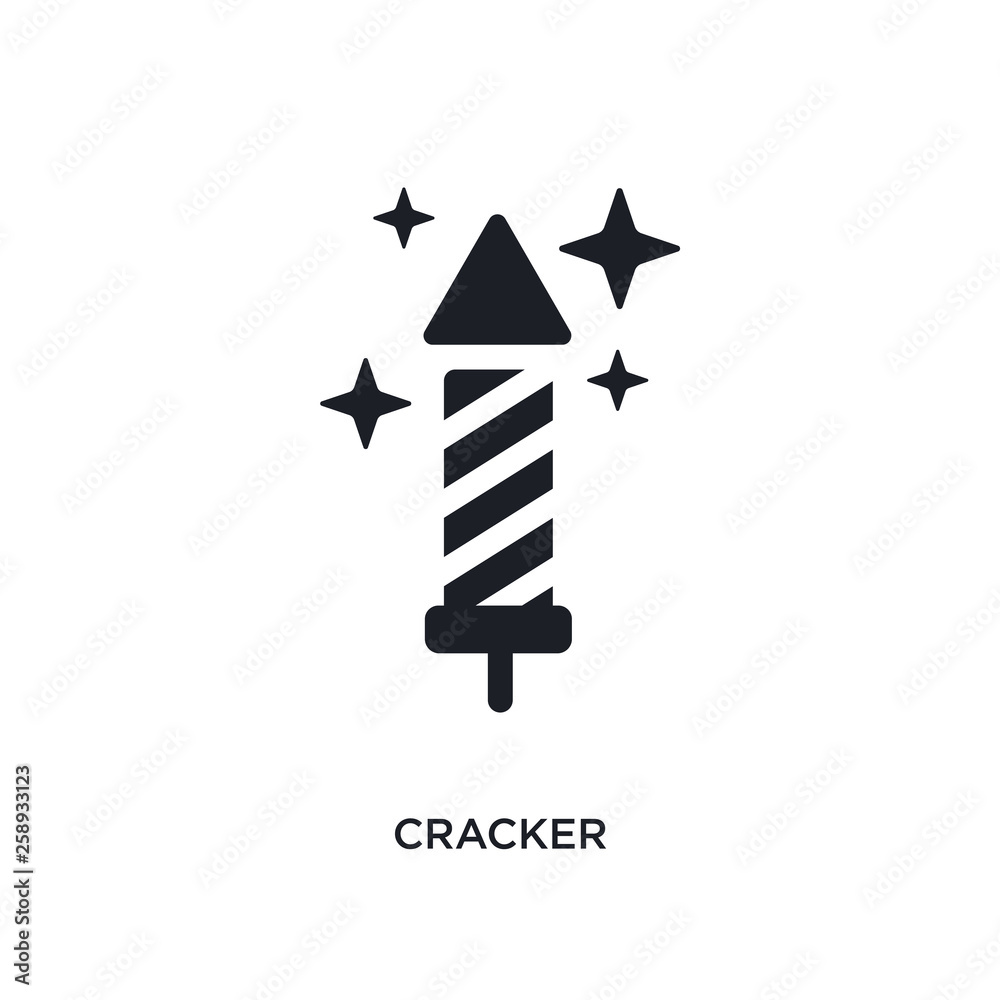 black cracker isolated vector icon. simple element illustration from ...