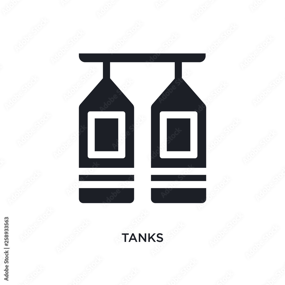 black tanks isolated vector icon. simple element illustration from ...