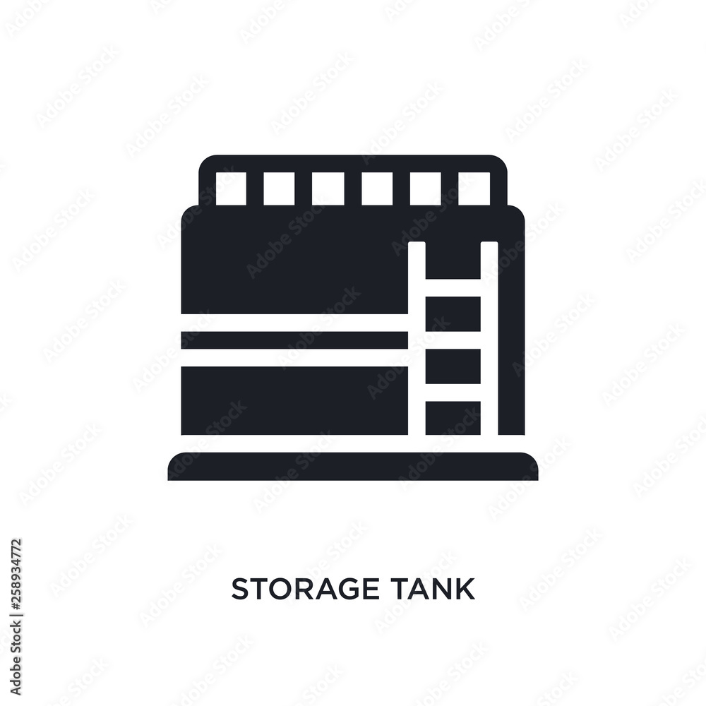 black storage tank isolated vector icon. simple element illustration ...