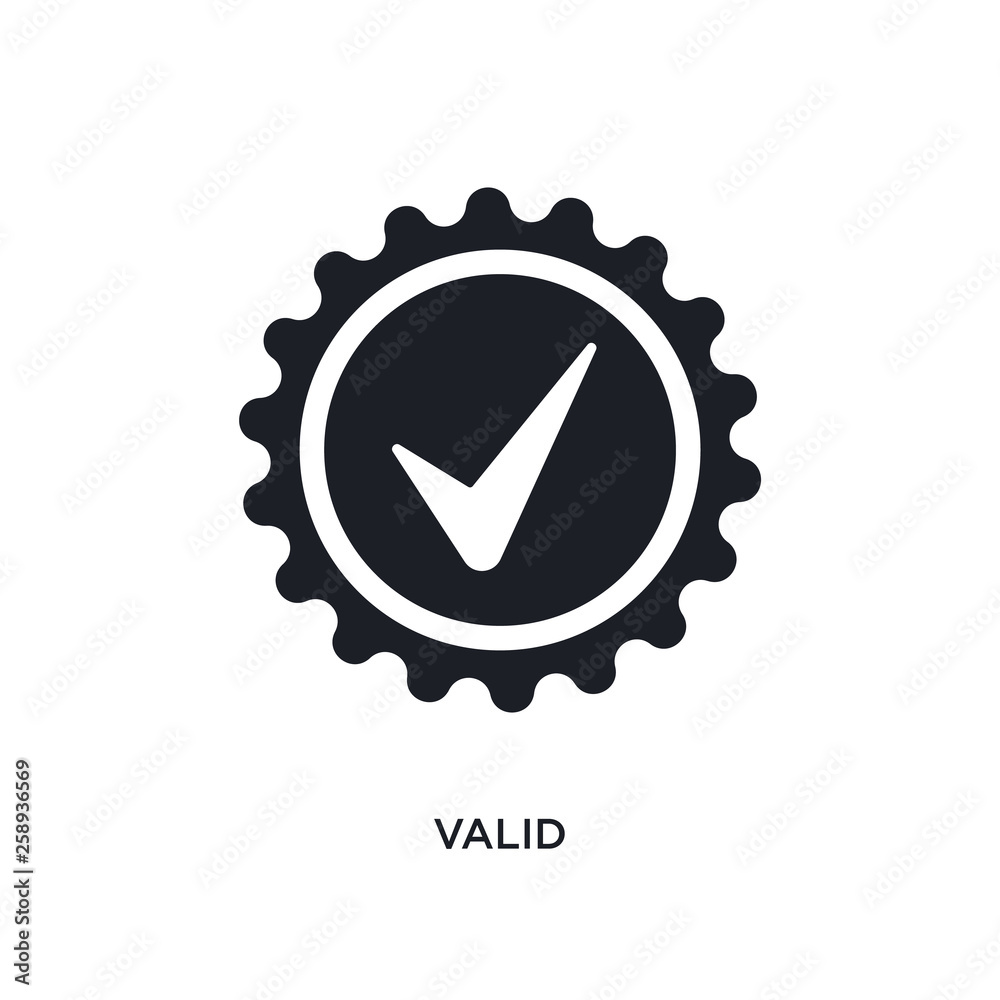 black valid isolated vector icon. simple element illustration from ...