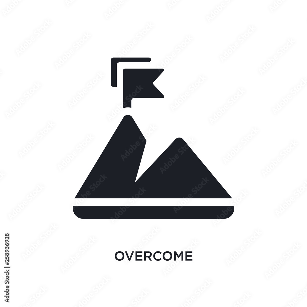 black overcome isolated vector icon. simple element illustration from ...