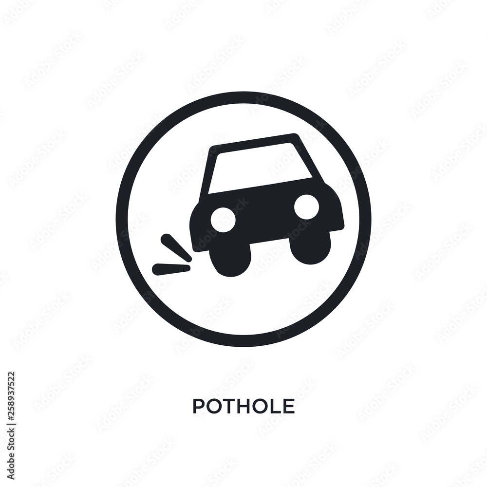black pothole isolated vector icon. simple element illustration from traffic signs concept ...