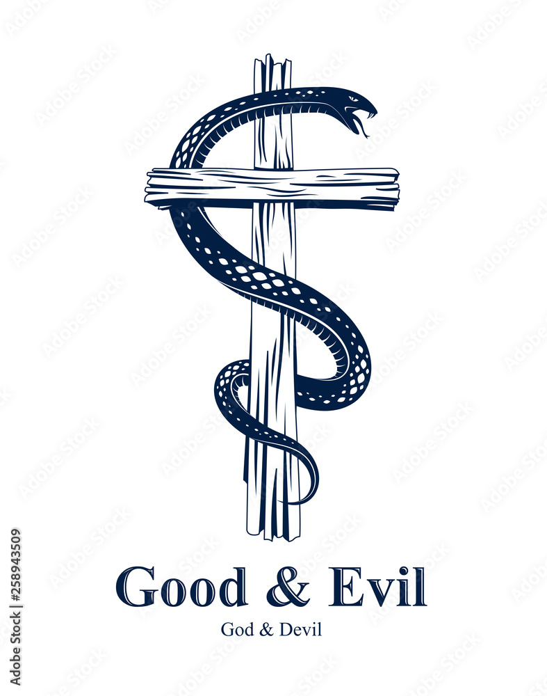 Good And Evil Cross Tattoos