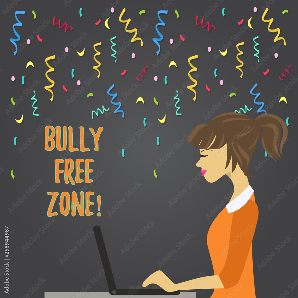Conceptual hand writing showing Bully Free Zone. Concept meaning ...