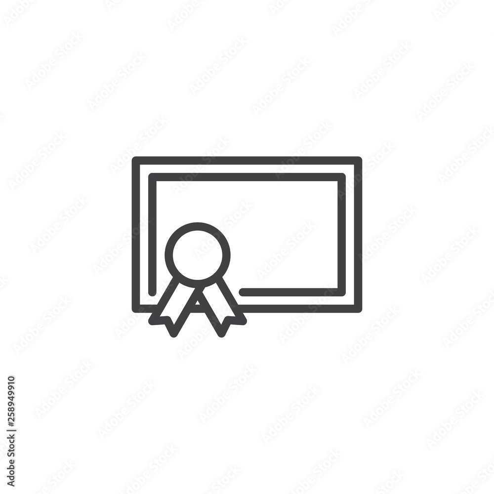 Blank Certificate line icon. linear style sign for mobile concept and ...