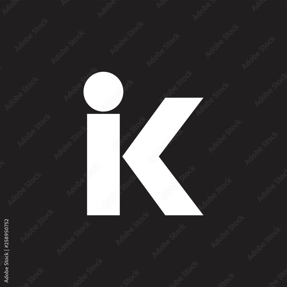 letters ik simple geometric logo vector Stock Vector | Adobe Stock