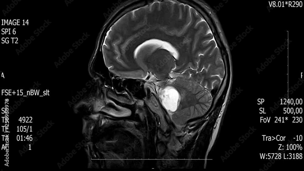 Real life man brain mri scan with tumor neoplasm medical reseach new ...