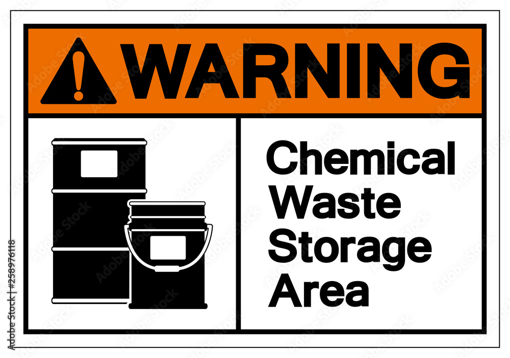 Warning Chemical Waste Storage Area Symbol Sign, Vector Illustration ...