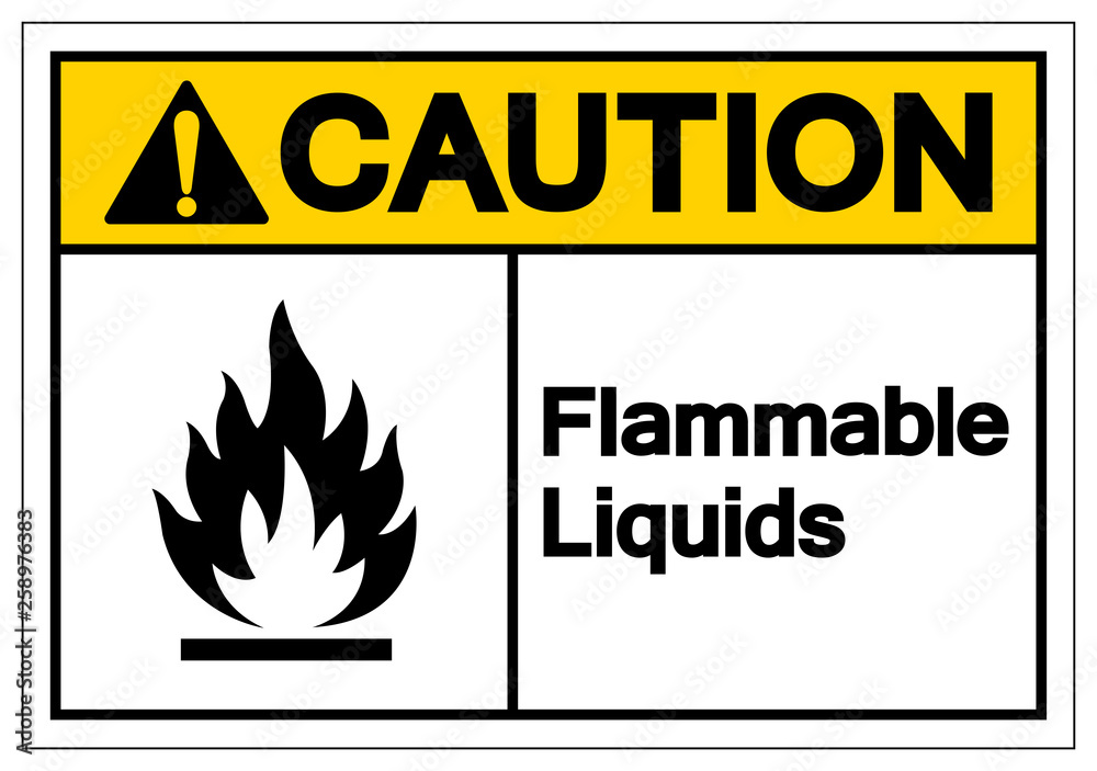 Caution Flammable Liquids Symbol Sign, Vector Illustration, Isolate On ...