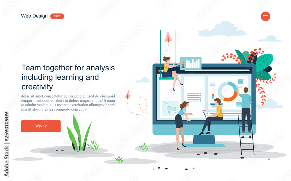 Business concept for banner and website. Collaborative team In data ...