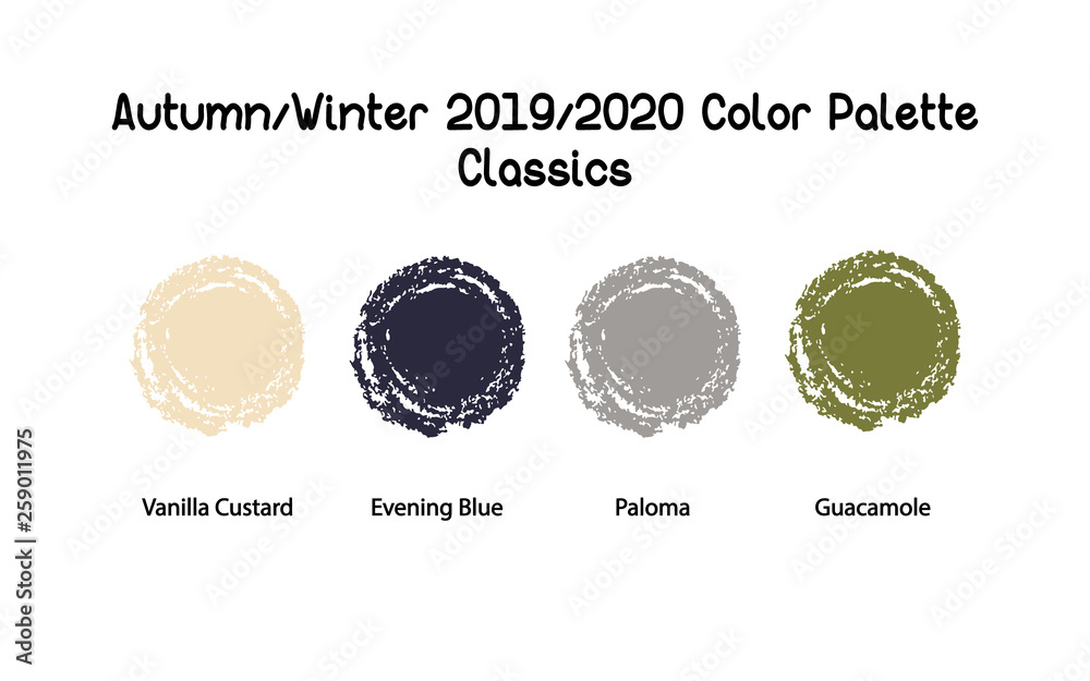 Autumn/Winter 2019/2020 Color Palette. Classics. Color swatch concept ...