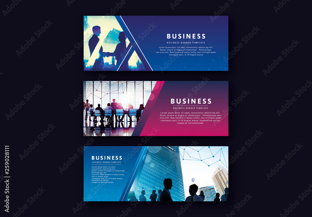 Web Banner Layouts with Photo Placeholders Stock Template | Adobe Stock