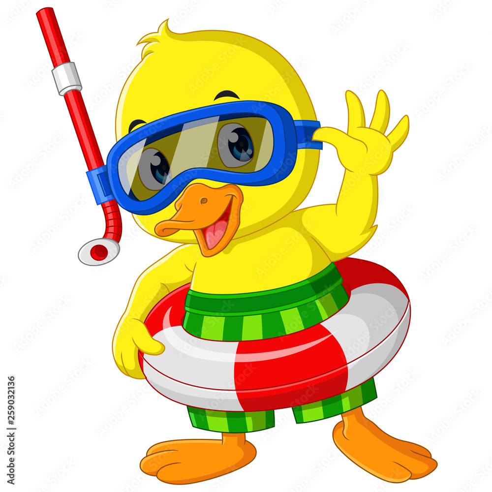 Swimming Duck Cartoon
